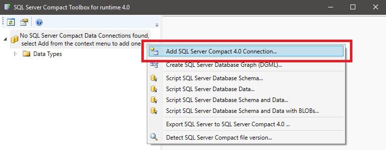 Creating A Password Protected Sdf File From An Existing Sql Database Dmc Inc